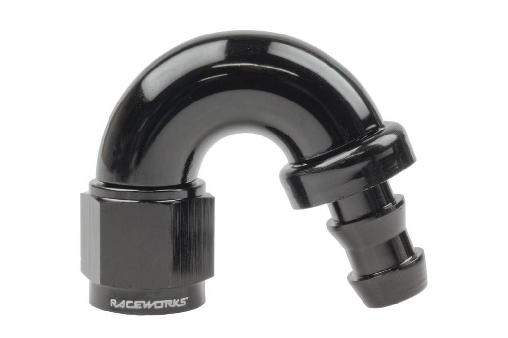 Raceworks "AN" 150 degree 400 Series Push Lock Hose End – LOWSPEED